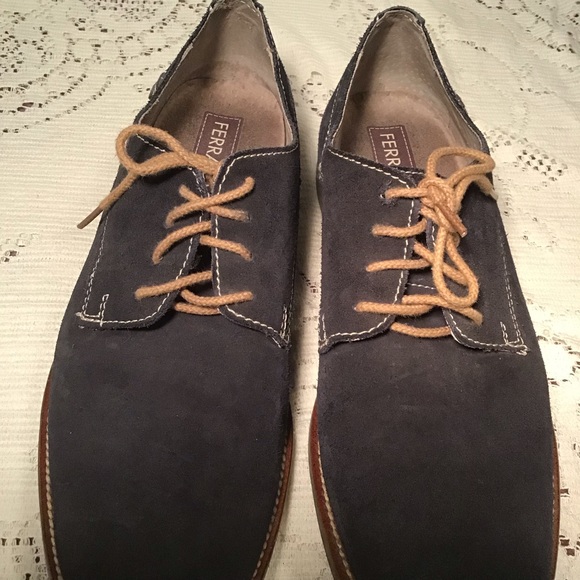 Ferrato | Shoes | Ferrato Dark Blue Suede Oxfords | Poshmark
